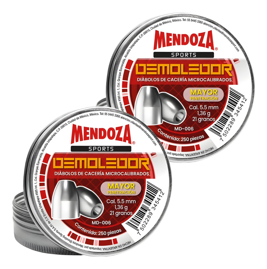 Diábolos 5.5mm Mendoza Demoledor Md-006 Slug 250pz 2 Pack – tirodeportivo.mx